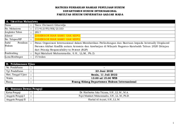 (DOC) Contoh Matriks Revisi