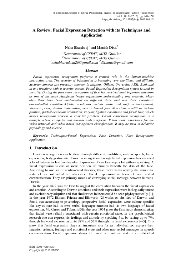 (PDF) A Review: Facial Expression Detection with its Techniques and Application