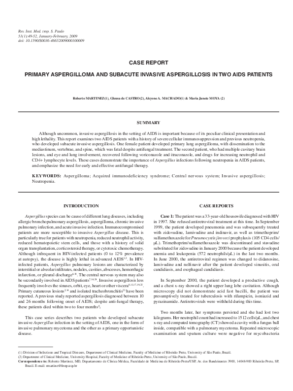 (PDF) Case report primary aspergilloma and subacute invasive ...