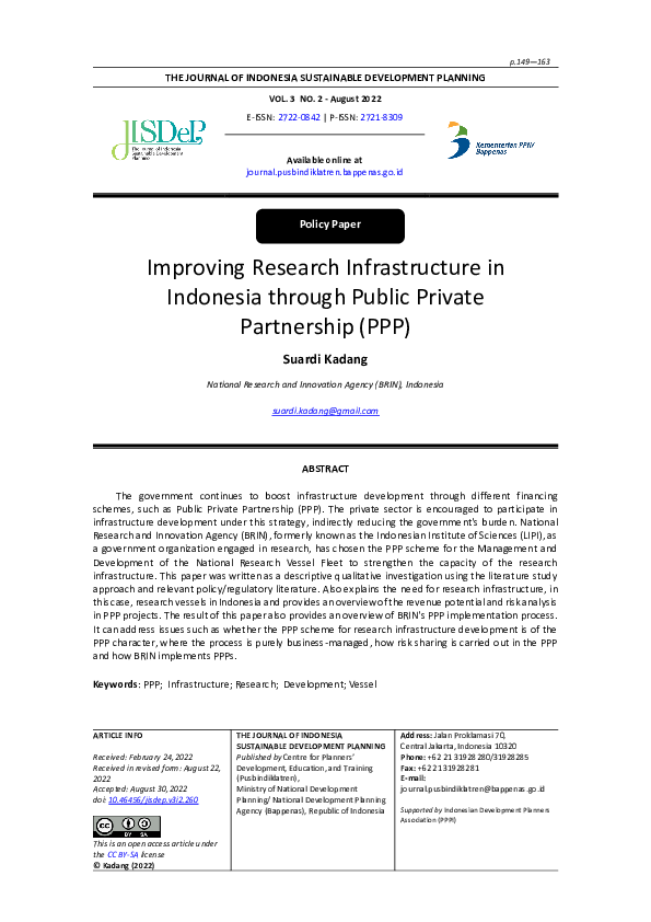(PDF) Improving Research Infrastructure in Indonesia through Public ...