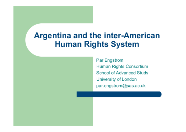 (PDF) Argentina and the Inter-American Human Rights System