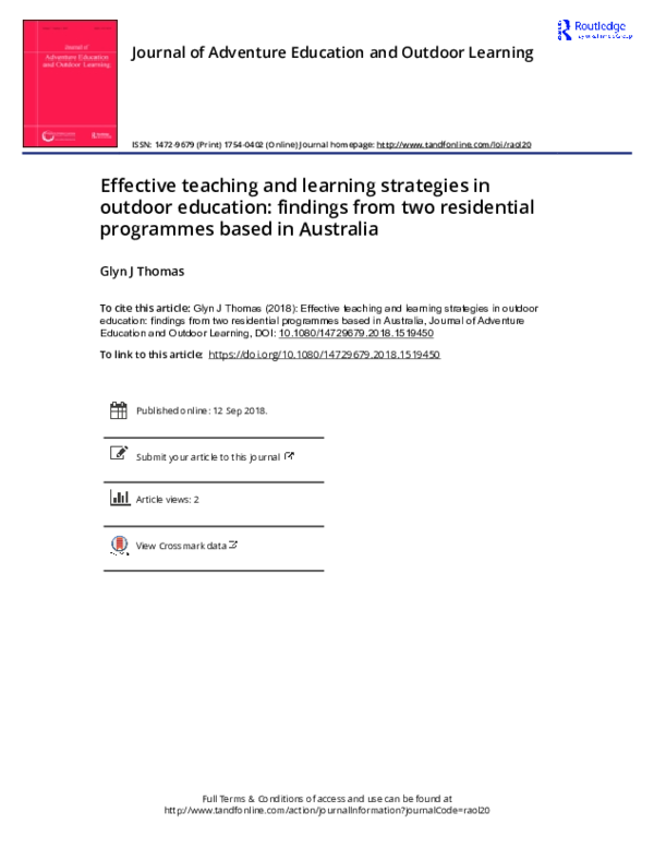 (PDF) Effective Teaching and Learning Strategies in a Chemistry Classroom