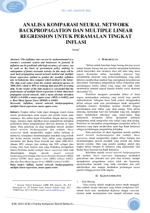 (PDF) Analisa Komparasi Neural Network Backpropagation Dan Multiple Linear Regression Untuk ...