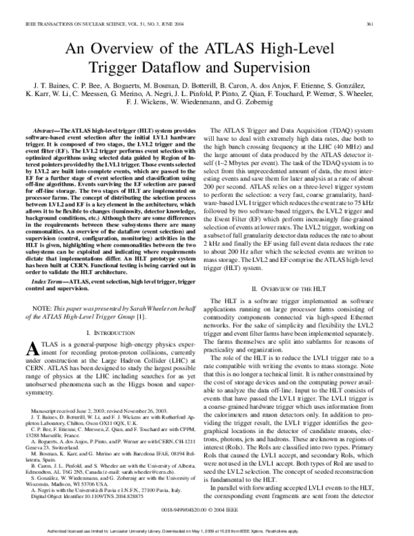 (PDF) An overview of the ATLAS high-level trigger dataflow and supervision | Sergio Aldape ...