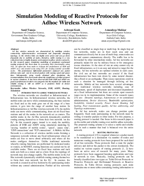 Pdf Ad Hoc Network Routing Protocols Simulation