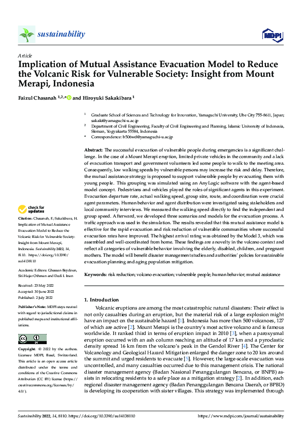 (PDF) Implication of Mutual Assistance Evacuation Model to Reduce the Volcanic Risk for ...