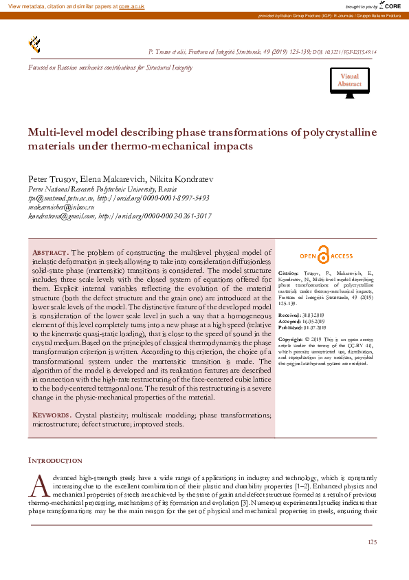 (PDF) Modeling Phase Transformations in Steels