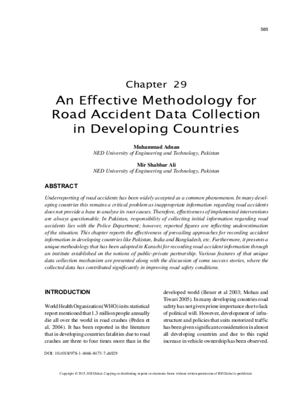 (PDF) An Effective Methodology for Road Accident Data Collection in ...