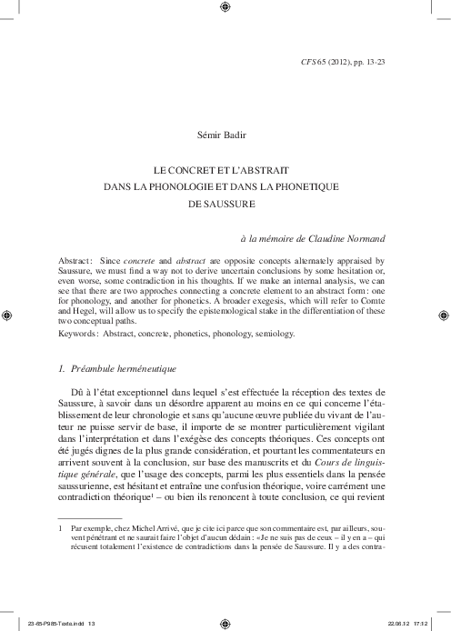 (PDF) Le concret et l’abstrait dans la phonologie et dans la phonétique ...