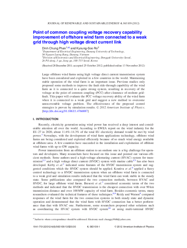 (PDF) Point of common coupling voltage recovery capability improvement ...