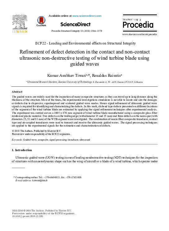 (PDF) Refinement of defect detection in the contact and non-contact ...