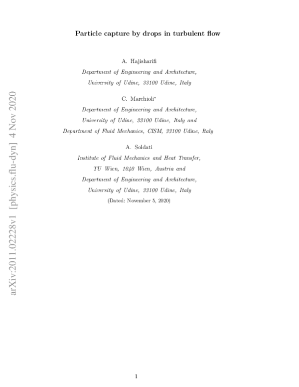 (PDF) Particle capture by drops in turbulent flow