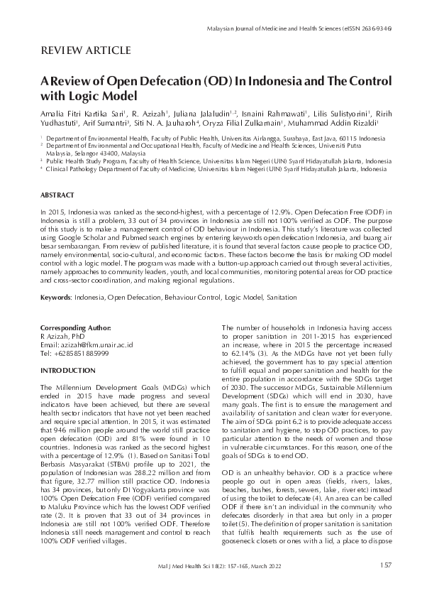 (PDF) A Review of Open Defecation (OD) In Indonesia and The Control ...