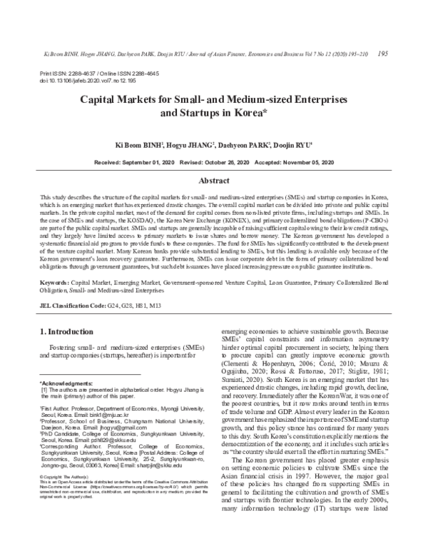 (PDF) Capital Markets for Small- and Medium-sized Enterprises and ...