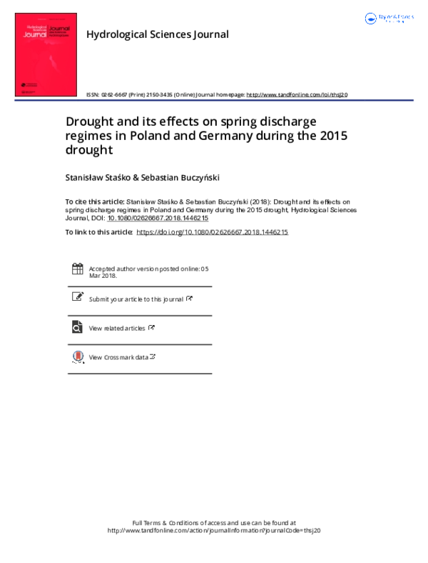 (PDF) Drought Impact on Spring Discharge in Europe