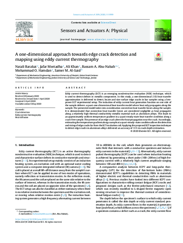 Pdf A One Dimensional Approach Towards Edge Crack Detection And