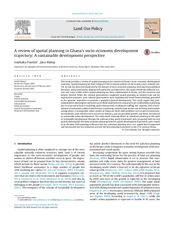 (PDF) A review of spatial planning in Ghana's socio-economic ...