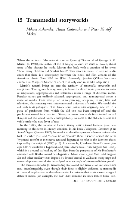 (PDF) Transmedial storyworlds