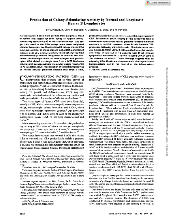 (PDF) Production of colony-stimulating activity by normal and ...