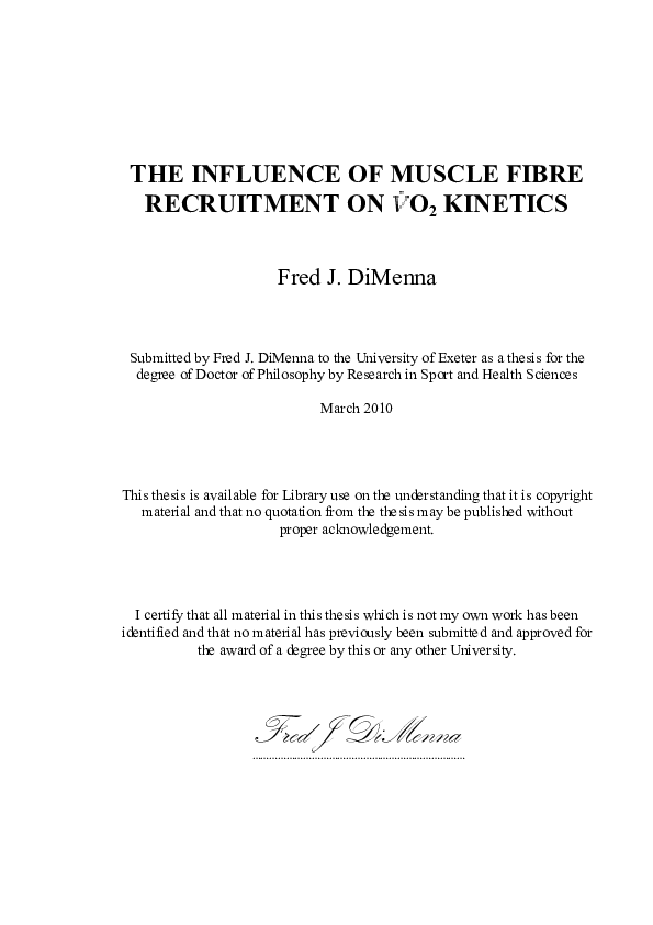 (PDF) The influence of muscle fibre recruitment on VO2 kinetics