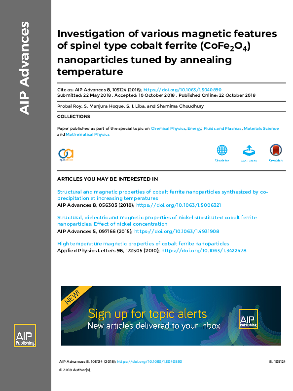 (PDF) Investigation of various magnetic features of spinel type cobalt ...