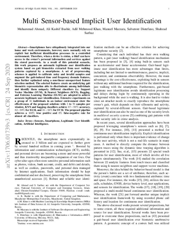 (PDF) Multi Sensor-Based Implicit User Identification