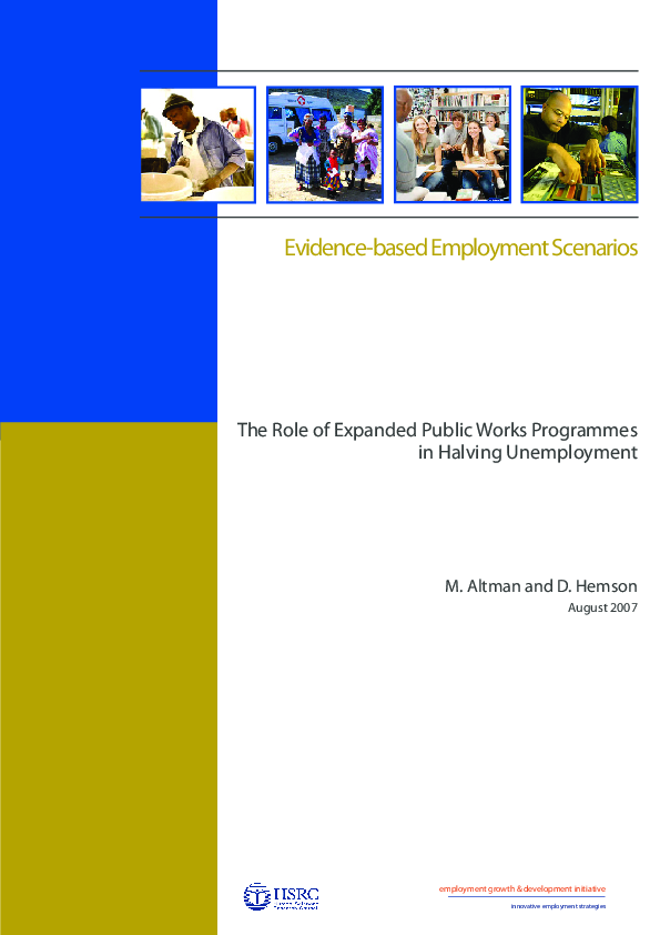 (PDF) The role of Expanded Public Works Programmes in halving unemployment