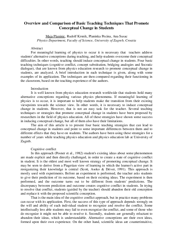 (PDF) Overview and Comparison of Basic Teaching Techniques That Promote ...