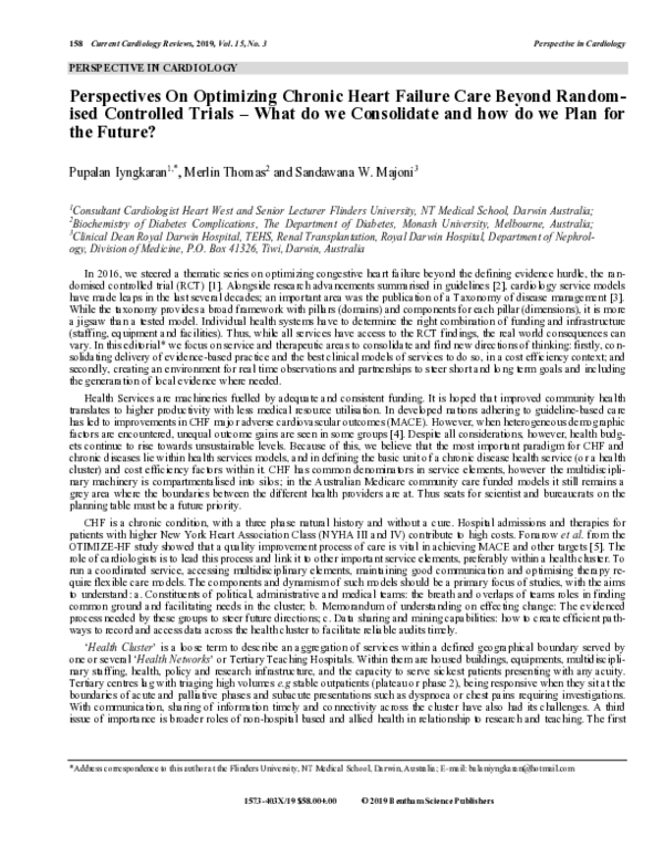 (PDF) Perspectives On Optimizing Chronic Heart Failure Care Beyond ...