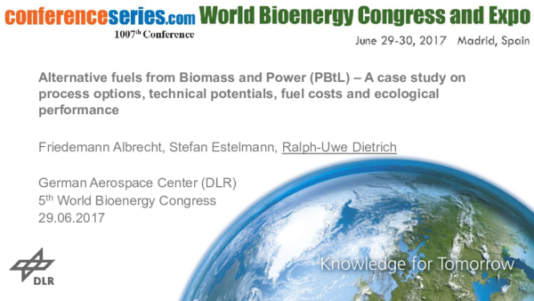 (PDF) Alternative fuels from Biomass and Power (PBtL) A case study on ...
