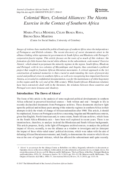 (PDF) Colonial Wars, Colonial Alliances: The Alcora Exercise in the ...