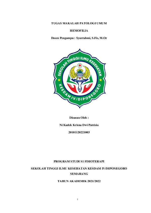 (PDF) Makalah Hemofilia