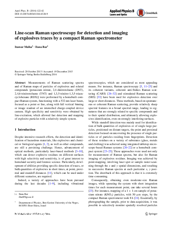 Pdf Compact Raman Spectroscopy For Explosives Detection