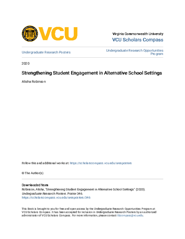 (PDF) Strengthening Student Engagement in Alternative School Settings