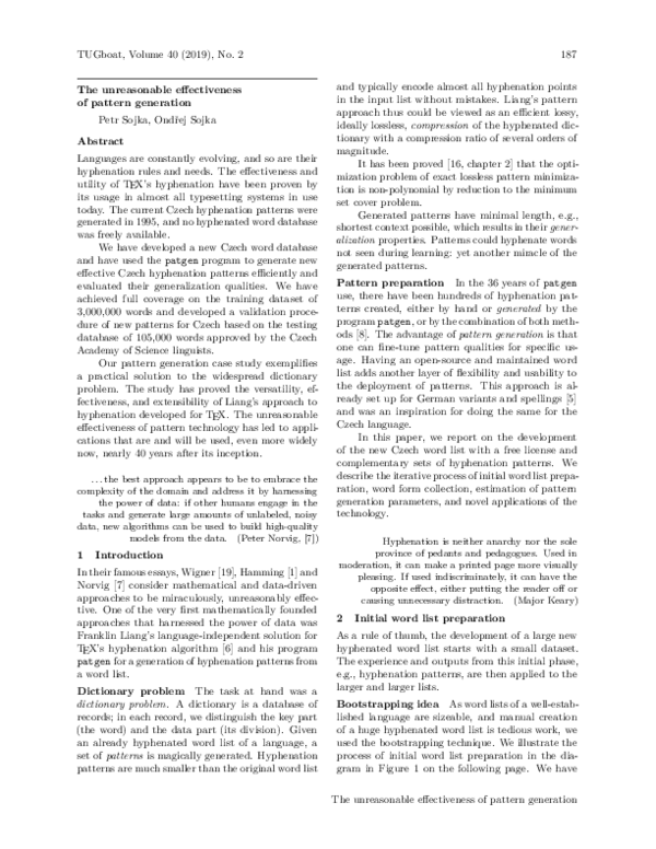 (PDF) The Unreasonable Effectiveness of Pattern Generation