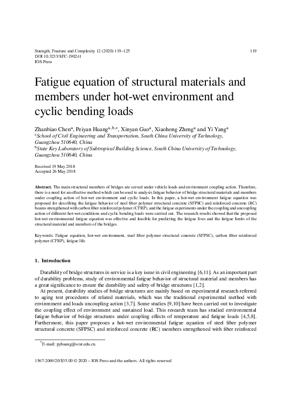 (PDF) Fatigue equation of structural materials and members under hot ...