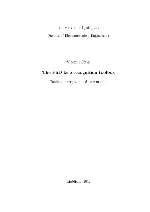 (PDF) Matlab PhD face recognition toolbox: toolbox description and user ...