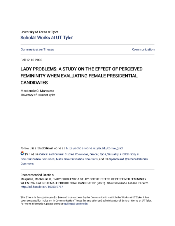 (PDF) Lady Problems: A Study on the Effect of Perceived Femininity When ...