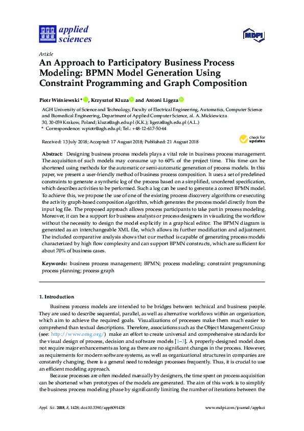 (PDF) An Approach to Participatory Business Process Modeling: BPMN Model Generation Using ...