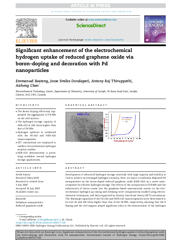 (PDF) Significant enhancement of the electrochemical hydrogen uptake of reduced graphene oxide ...
