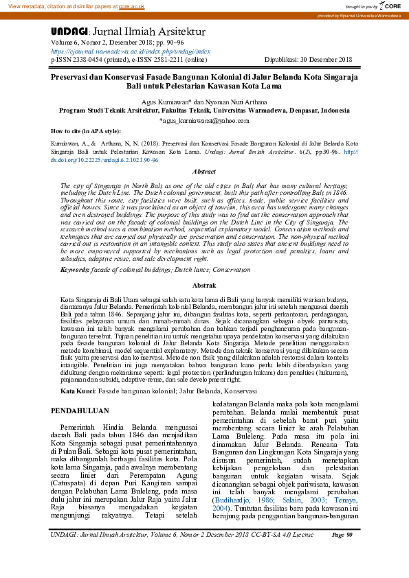 (PDF) Preservasi dan Konservasi Fasade Bangunan Kolonial di Jalur ...