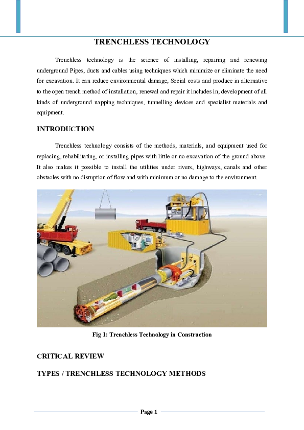 (DOC) TRENCHLESS TECHNOLOGY