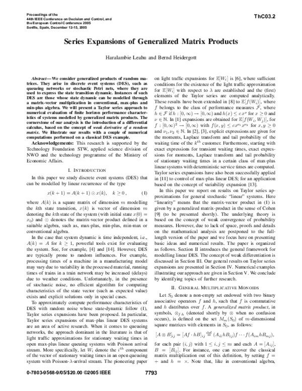 (PDF) Expansions of Generalized Matrix Products