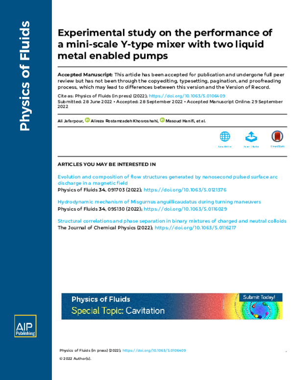 (PDF) Experimental study on the performance of a mini-scale Y-type ...