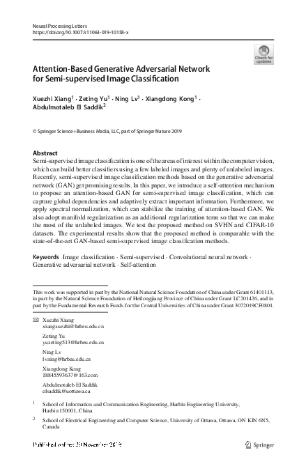 Pdf Attention Based Generative Adversarial Network For Semi Supervised Image Classification
