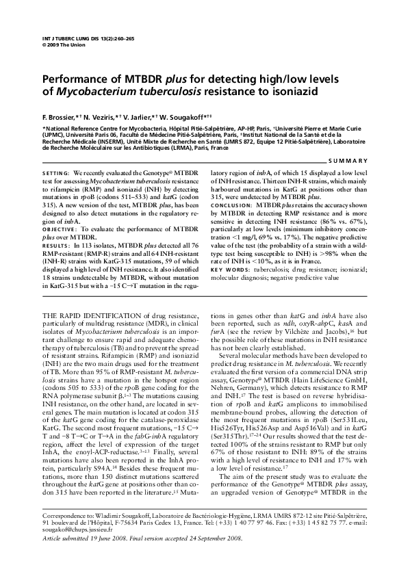 (PDF) Performance of MTBDR plus for detecting high/low levels of ...