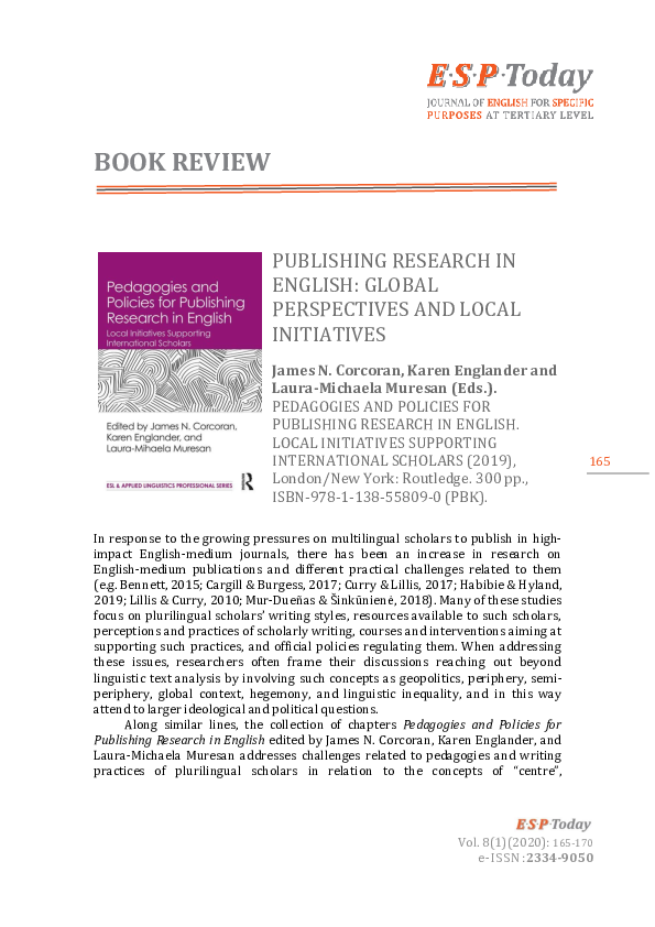 (PDF) Publishing research in English: global perspectives and local ...