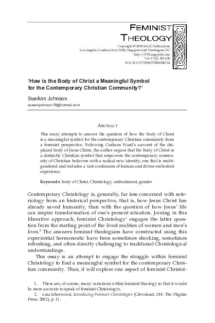 (PDF) How is the Body of Christ a Meaningful Symbol for the ...