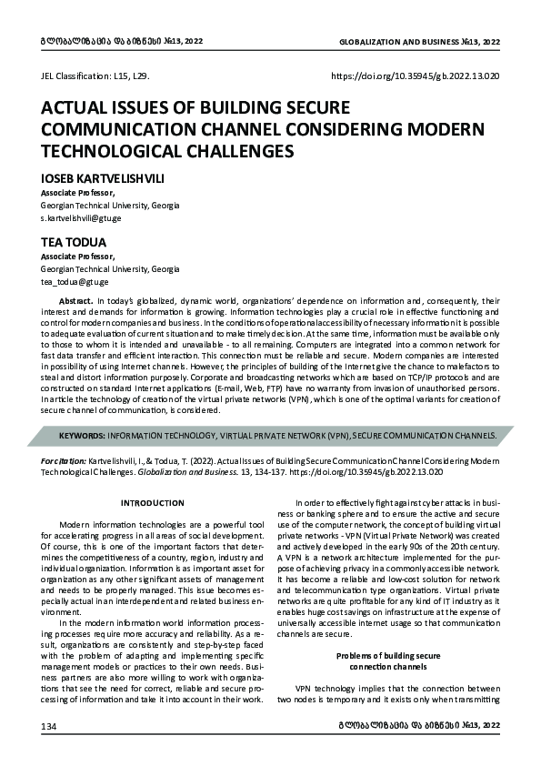 (PDF) Actual Issues of Building Secure Communication Channel ...