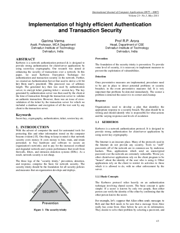 (PDF) Implementation of highly efficient Authentication and Transaction Security